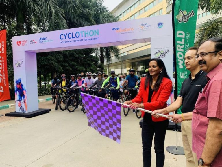 Aster CMI Hospital holds cyclothon on World Heart Day - Healthcare Radius