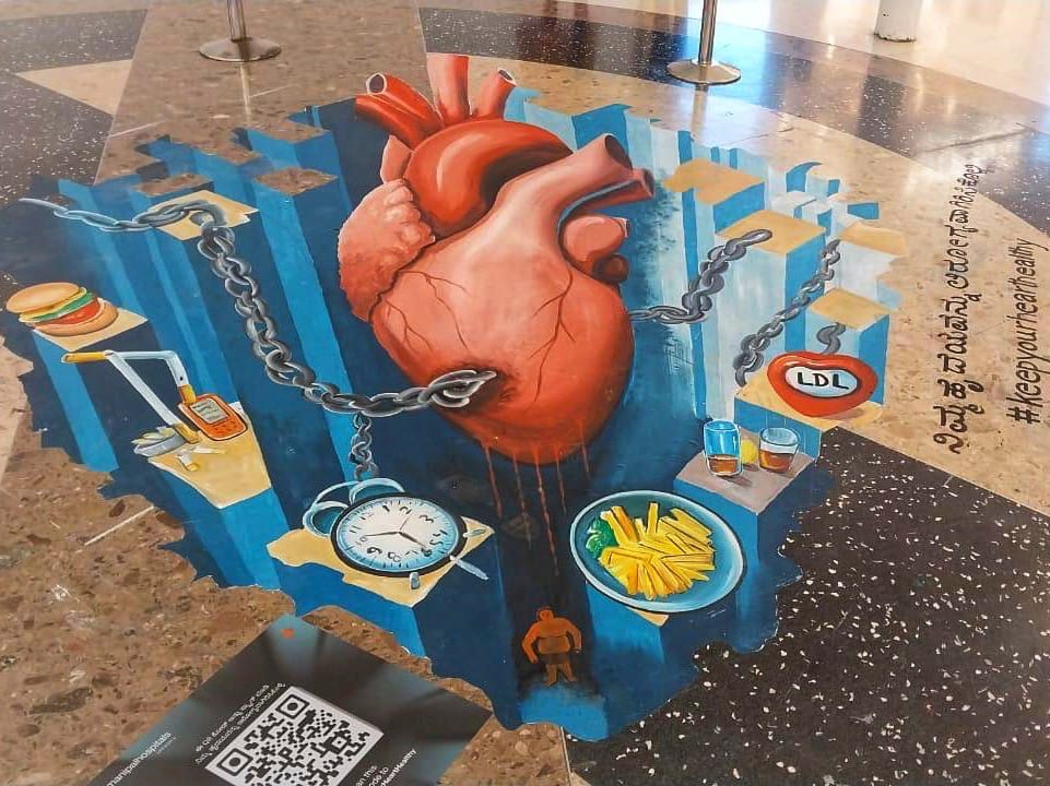 Manipal Hospitals promotes heart health with 3D mural artwork ...